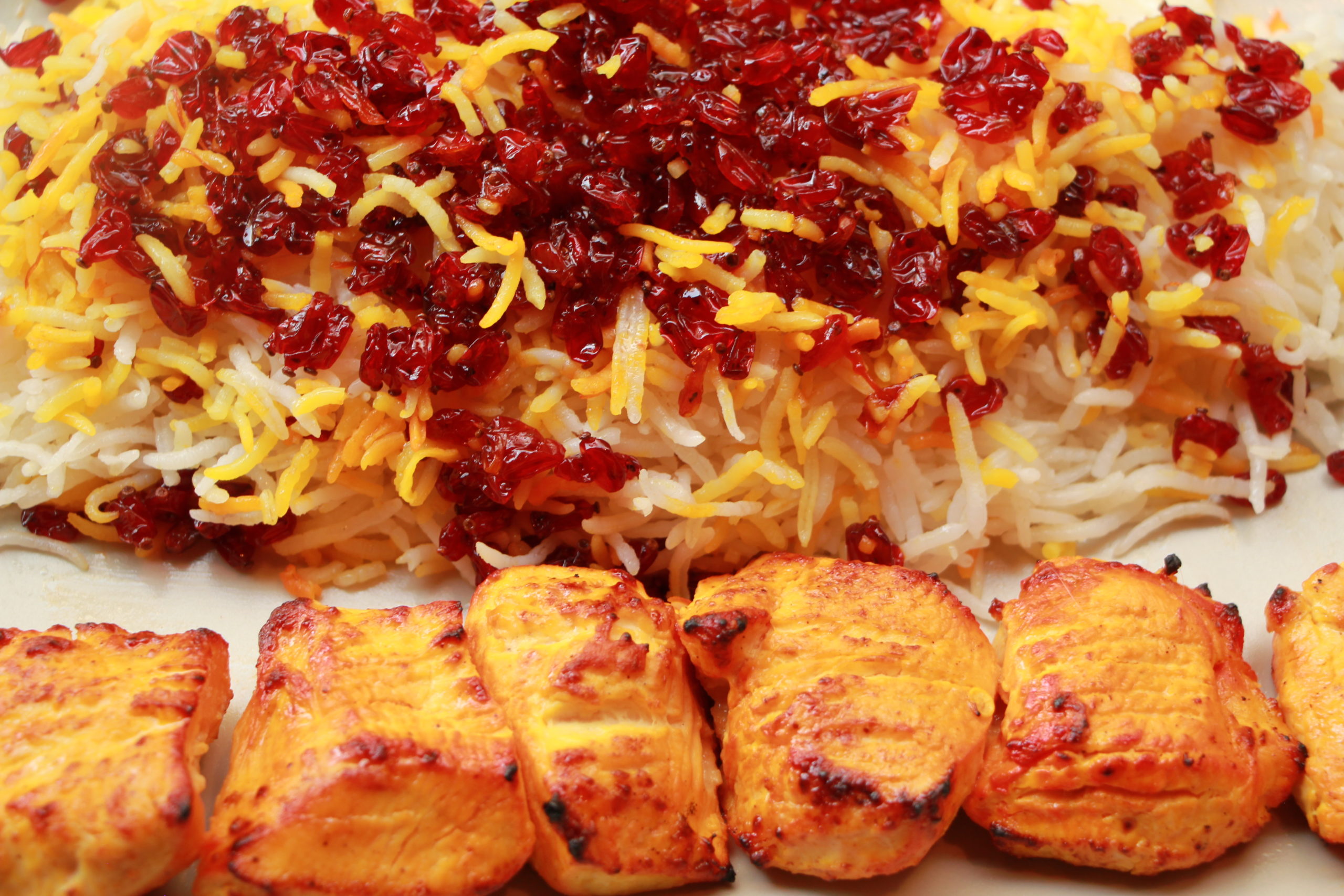 Zéréshk polo au poulet - Restaurant Colbeh